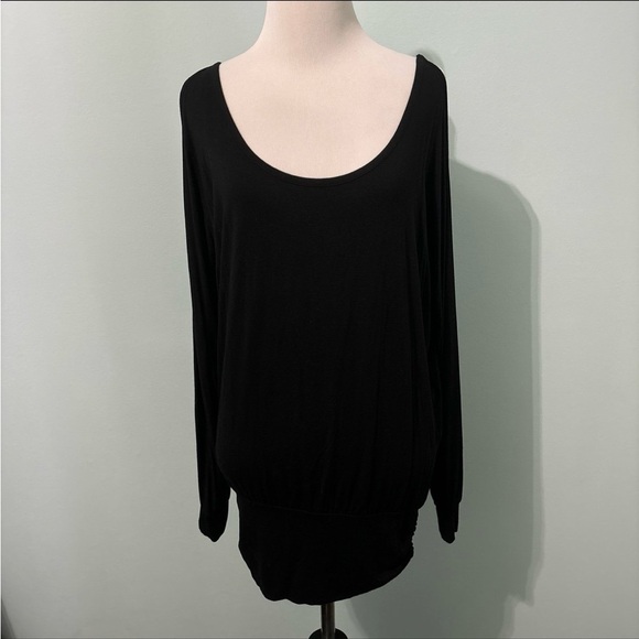 Boston Proper | Tops | Boston Proper Black Cold Shoulder Tunic Top ...